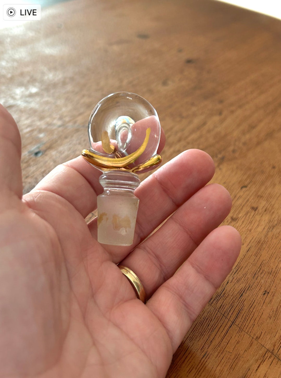 Small Stopper-glass Stopper-gold Design-gold Swirl Design-decorative ...