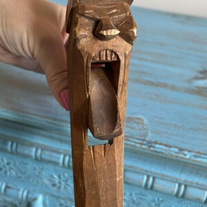Carved Man-angry Face-mad Face-red Hat-wood Carving-carved Wood-wooden ...