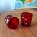 Pair of Small Red Bar Glasses-ruby Red Glass-whiskey Glasses-set of Two ...
