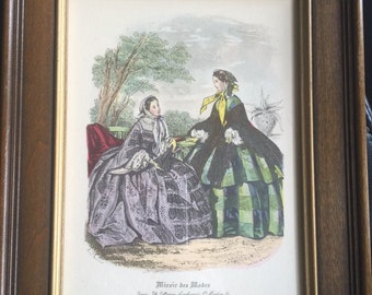 Miroir Des Modes Print Fashion Print Hand Colored Print | Etsy