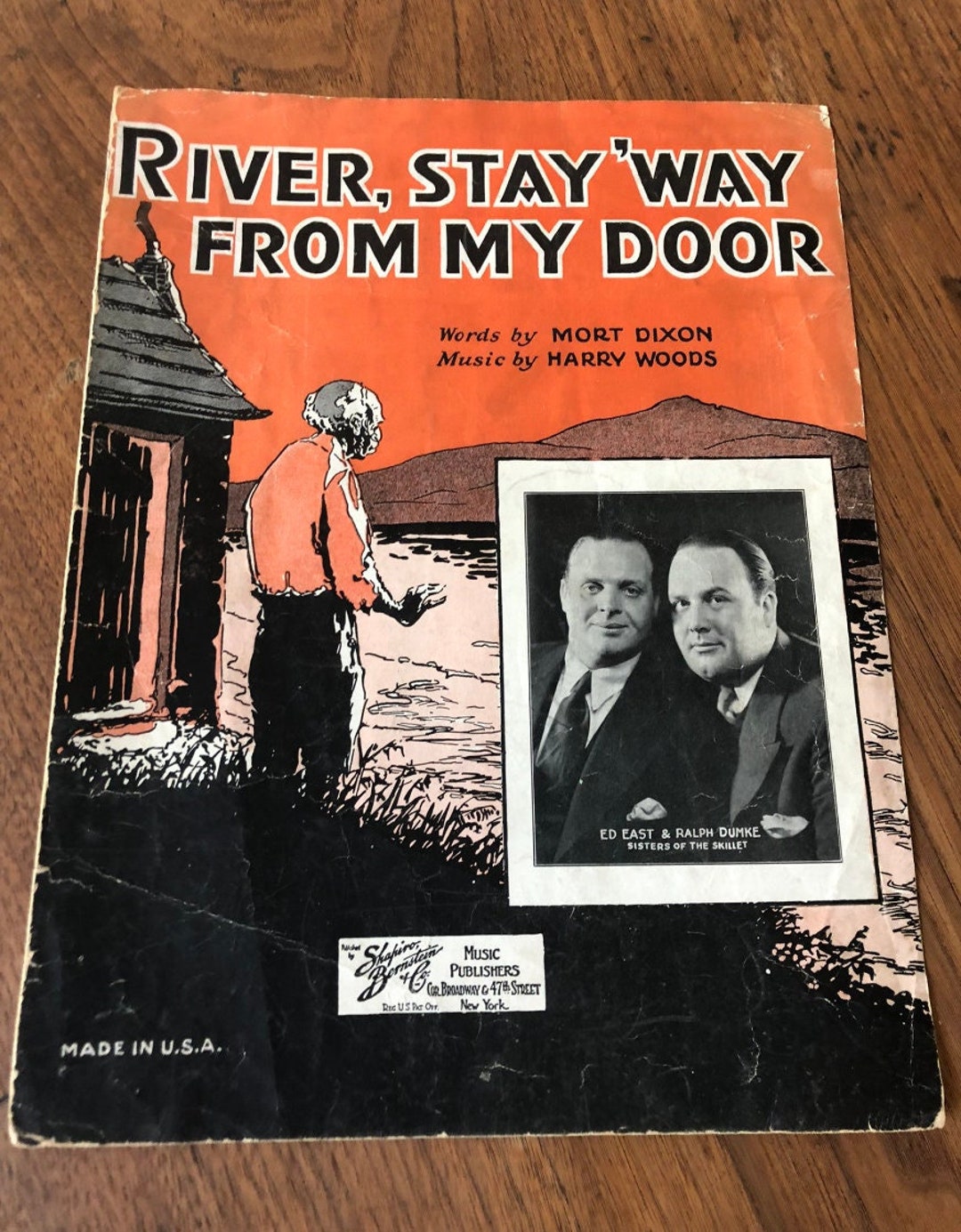 Vintage Sheet Music-river Stay 'way From My Door-words by Mort Dixon ...
