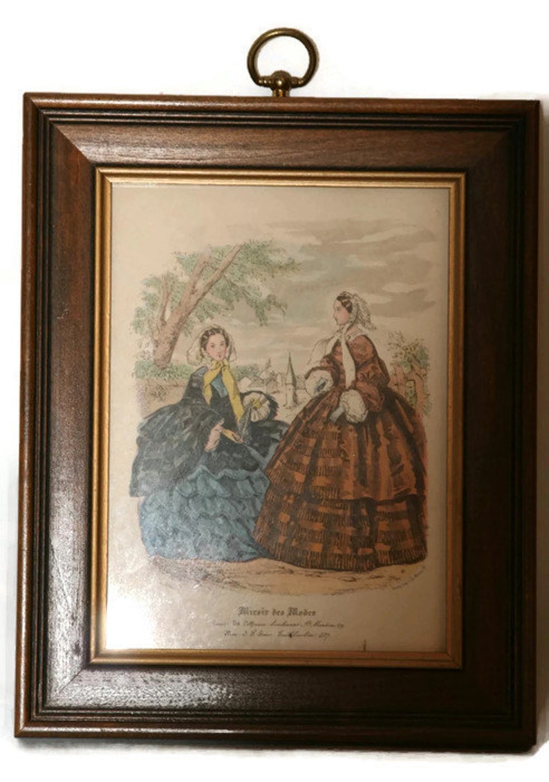 Pair of Miroir Des Modes Prints-fashion Prints-hand Colored - Etsy