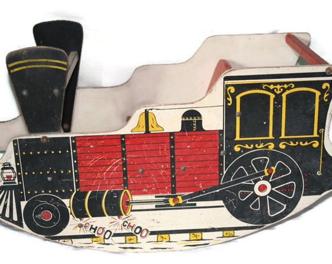 Antique Child's Choo Choo Rocker-1960's-train-toy-toddler Train Rocker ...