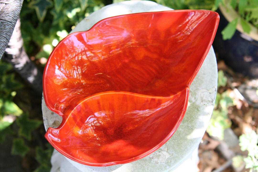 Split Dish-pottery-orange-cal Style 2704 Usa-vintage Pottery-vintage ...