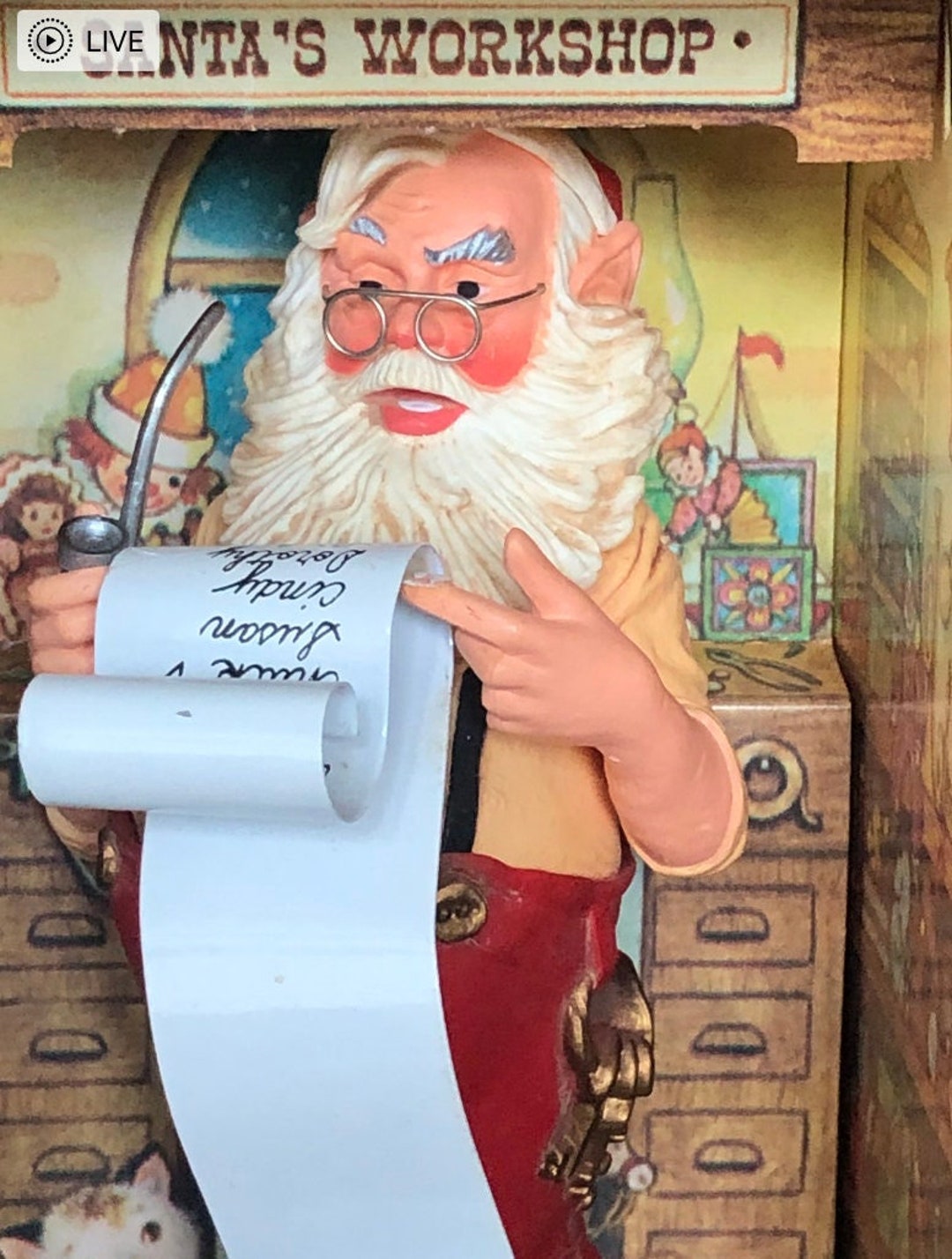 Santa-hallmark-checking It Twice-special Edition Ornament-vintage Santa ...