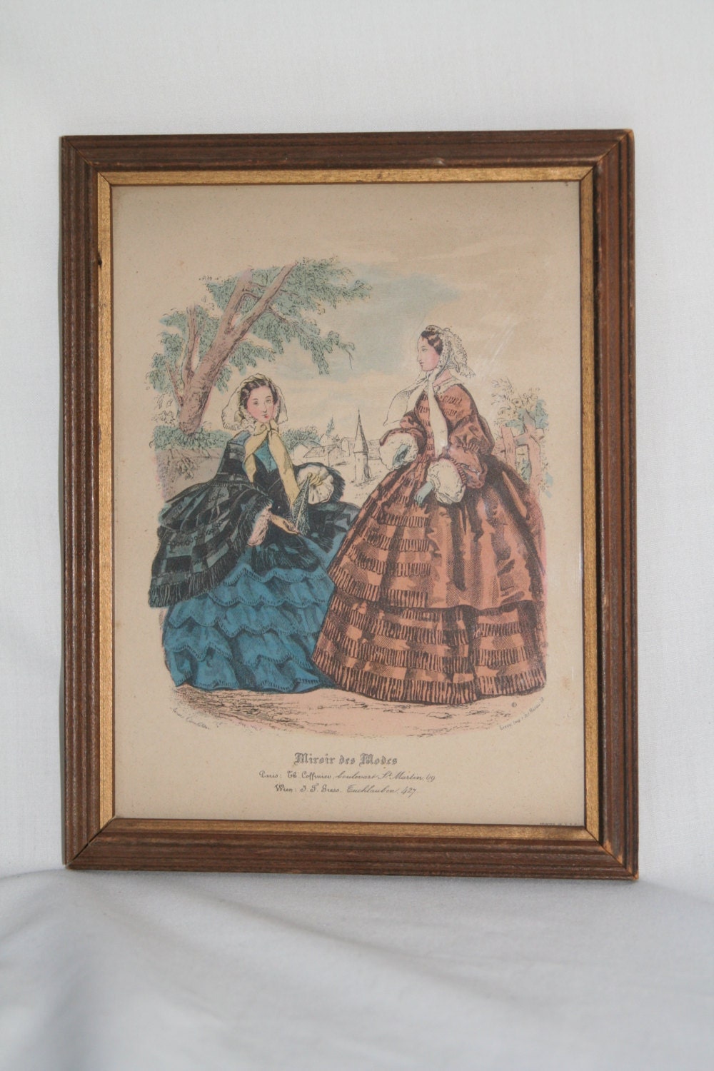 Miroir Des Modes Print Fashion Print Hand Colored Print | Etsy