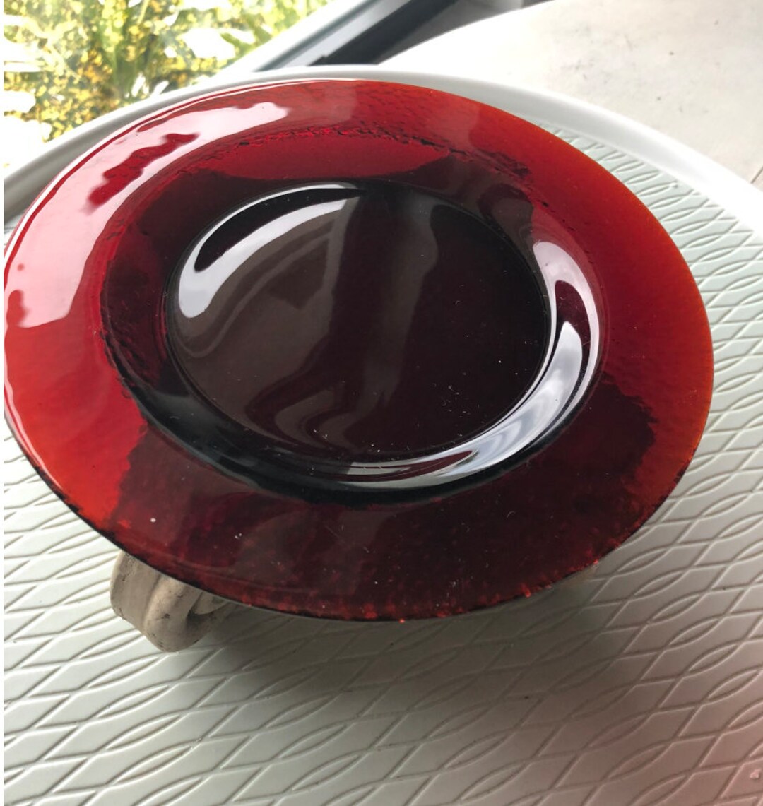 Red 8 Inch Plate-textured Back-red Plate-eight Inch Plate-red Textured ...