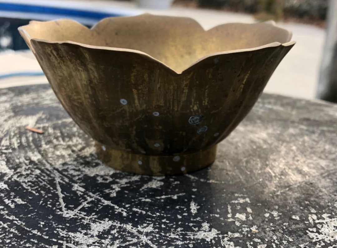 Brass Dish - Solid Brass - Lily - Lily Bowl - Asian Inspired Dish - Etsy
