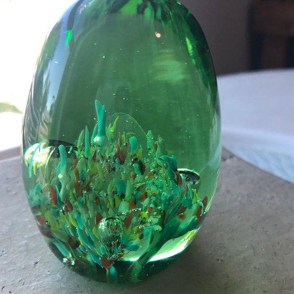 Vintage Flowers Paperweight Glass - Etsy