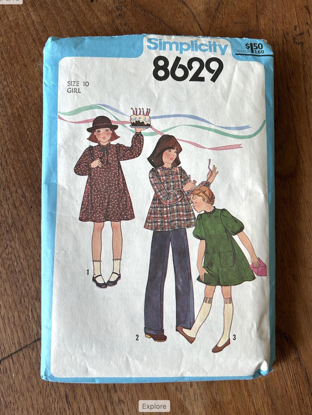 Vintage Pattern-girls Clothing Patterns-simplicity 8629-size 10-1978 ...