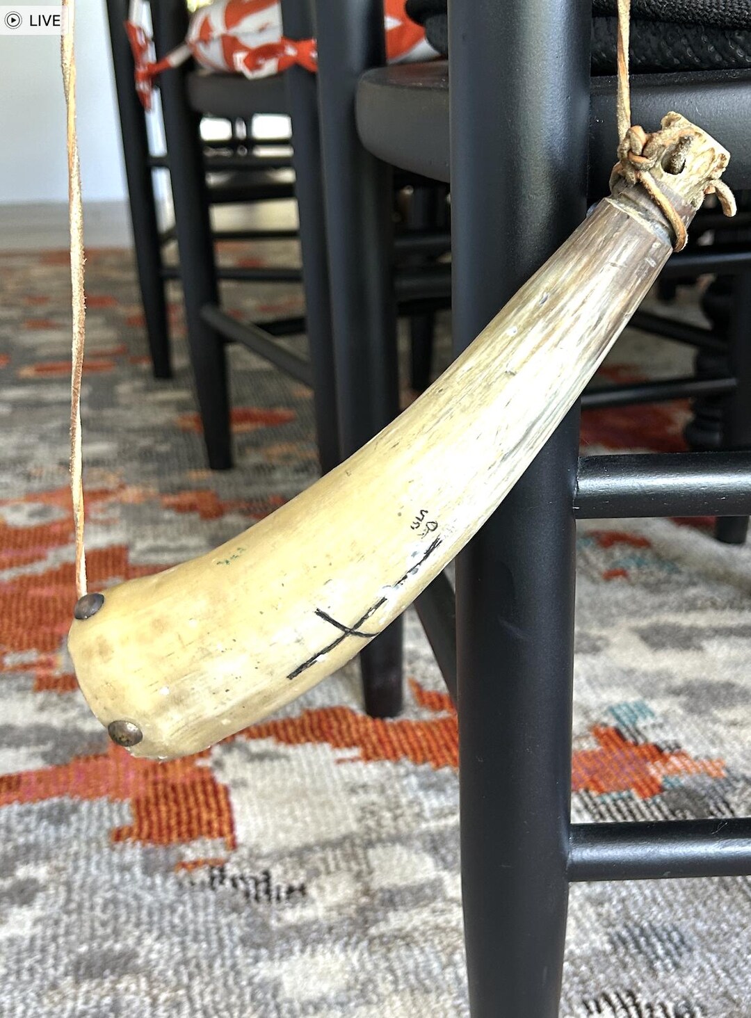 Powder Horn Antler Plug Antler Horn Plug Cross Decoration Strap Brown ...