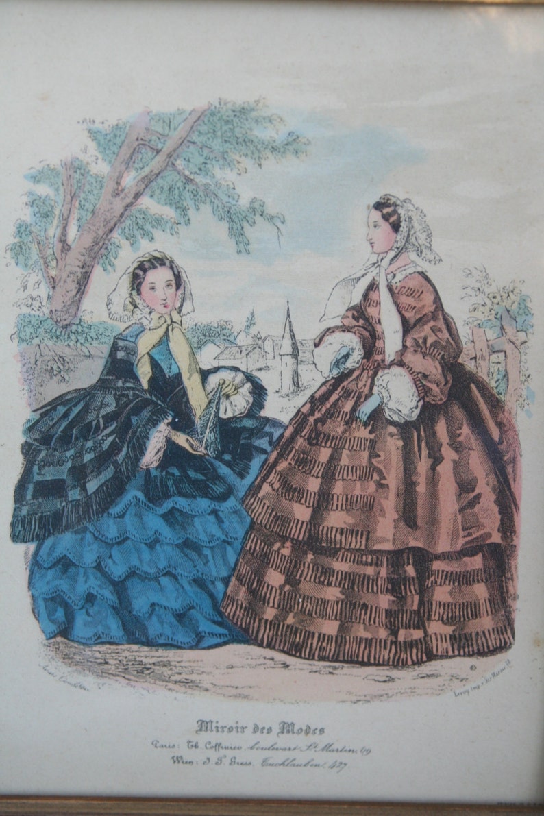 Miroir Des Modes Print Fashion Print Hand Colored Print - Etsy