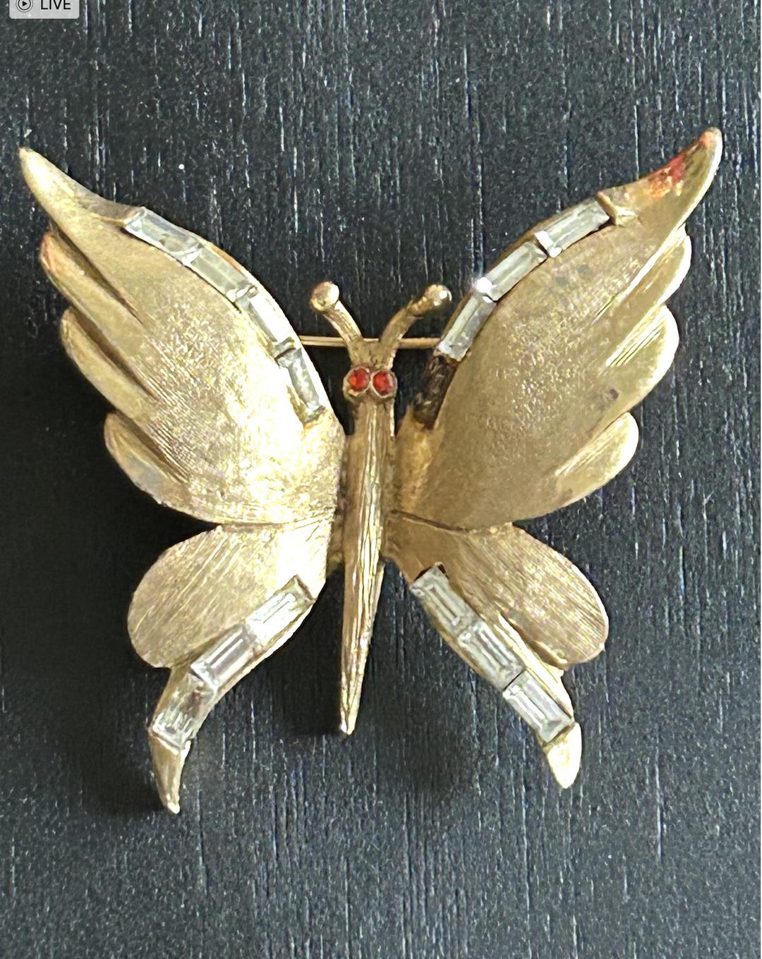 Pin-brooch-butterfly-butterfly Pin-gold Butterfly-bejeweled Butterfly ...