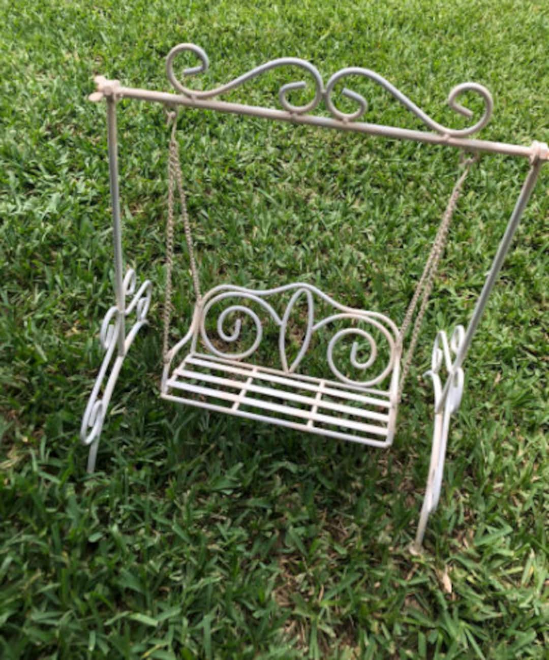 Doll Swing - White - Metal-white Doll Swing-metal Doll Swing-decorative ...