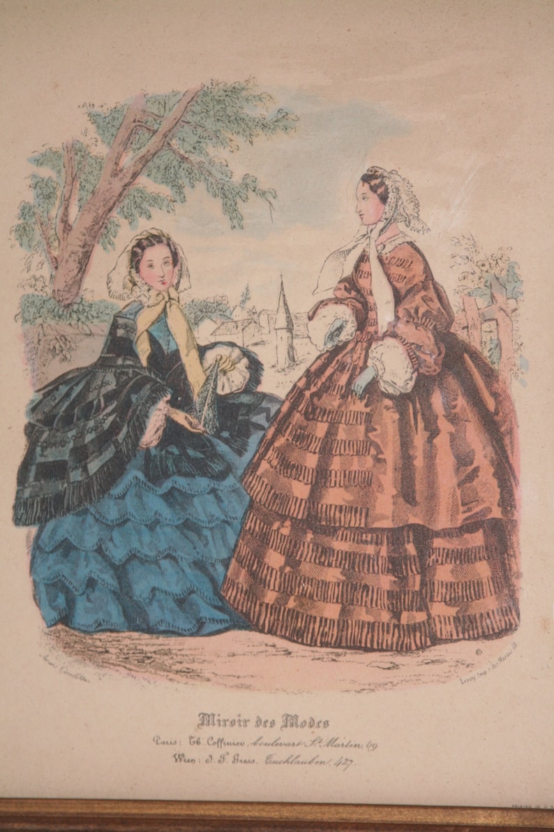 Miroir Des Modes Print Fashion Print Hand Colored Print - Etsy