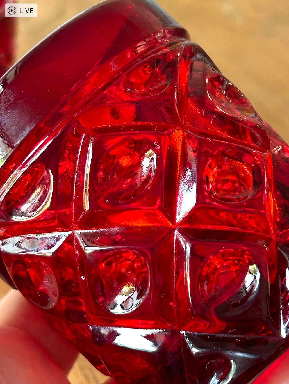 Pair of Small Red Bar Glasses-ruby Red Glass-whiskey Glasses-set of Two ...