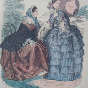 Miroir Des Modes Print - Fashion Print - Hand Colored Print - Leroy Imp ...