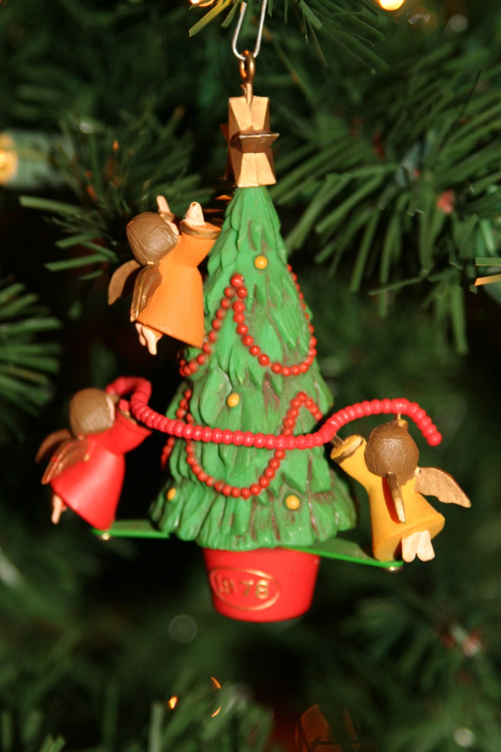 Hallmark Ornament - 1978 Angels Decorating a Tree - Dated Base - Rare ...