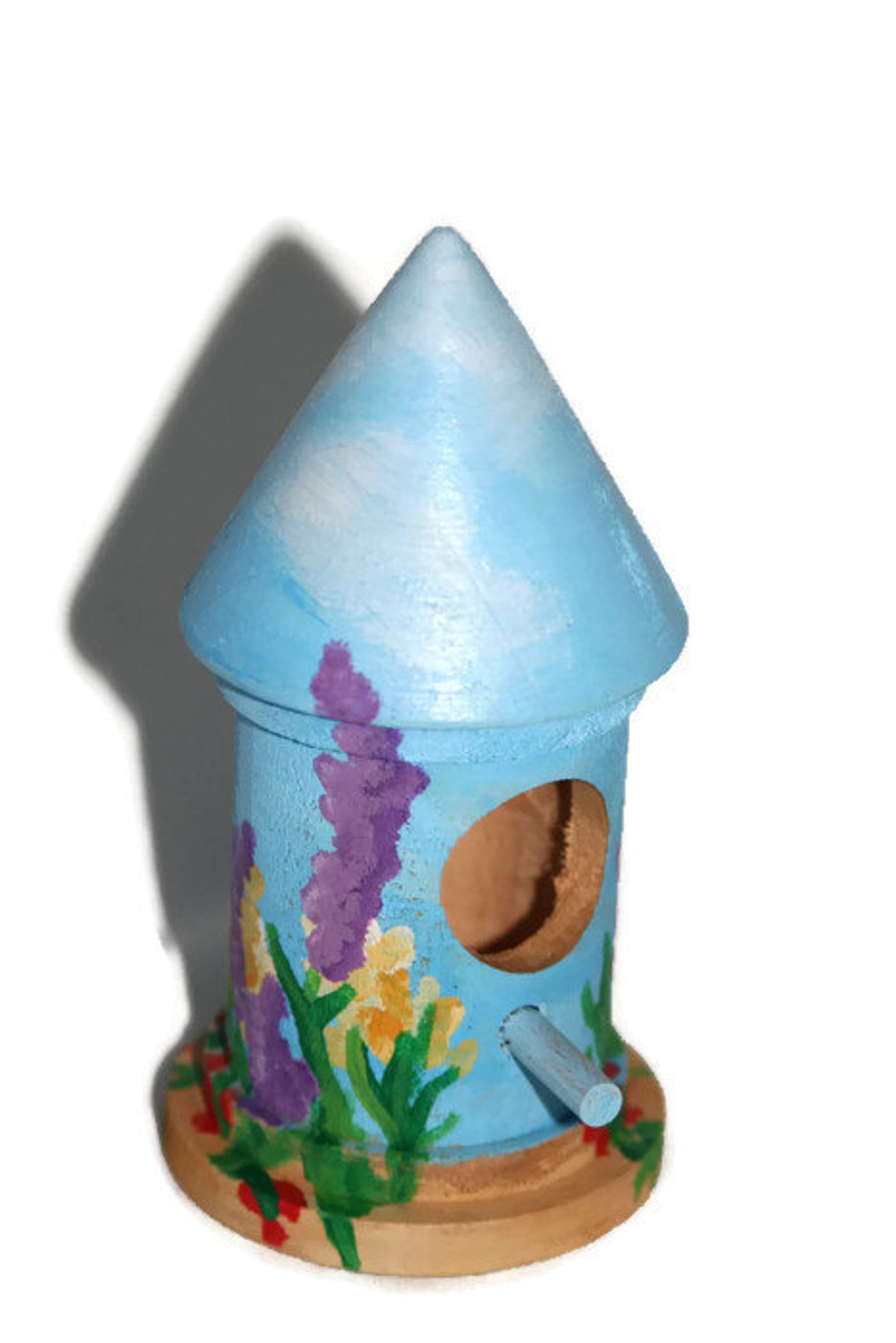 Miniature Birdhouse - Garden - Flowers - Hand Painted Flower Garden ...