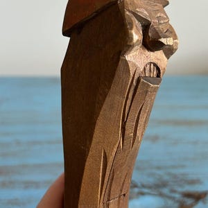 Carved Man-angry Face-mad Face-red Hat-wood Carving-carved Wood-wooden ...