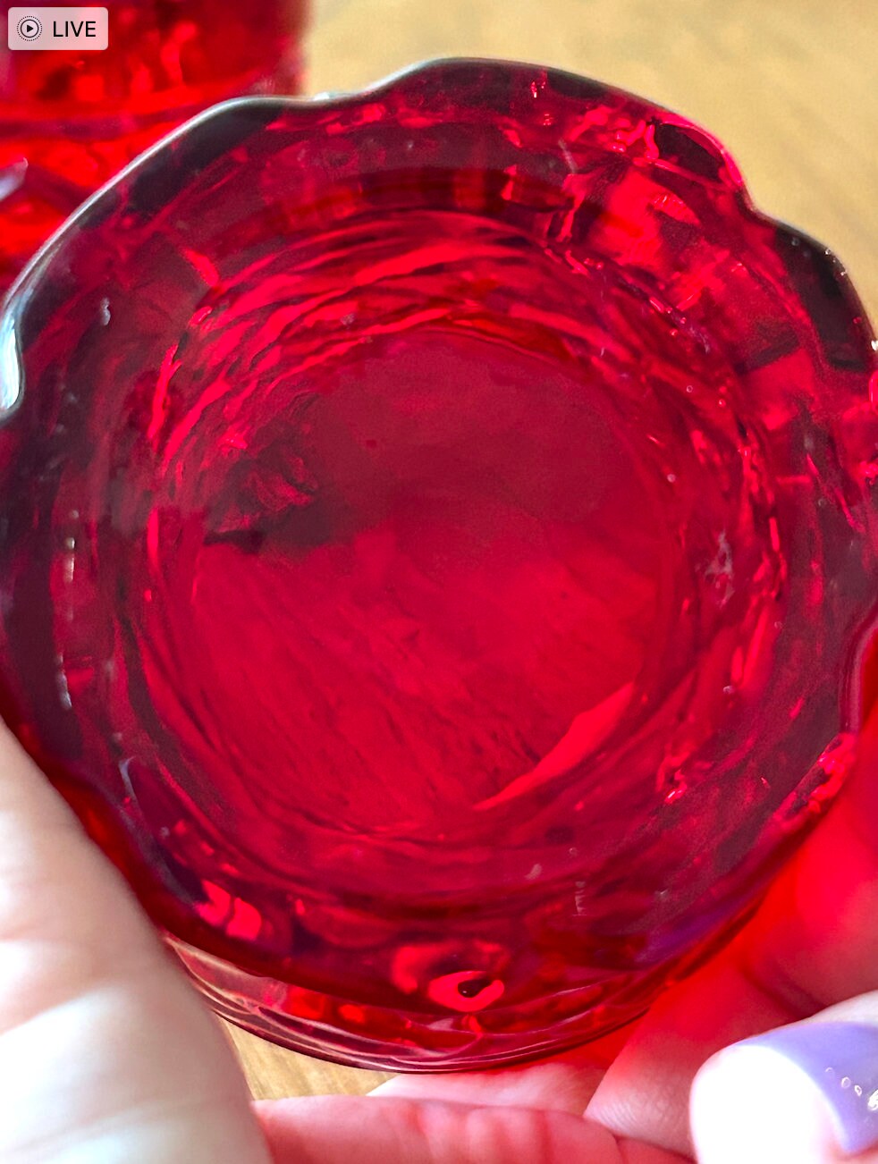 Pair of Small Red Bar Glasses-ruby Red Glass-whiskey Glasses-set of Two ...