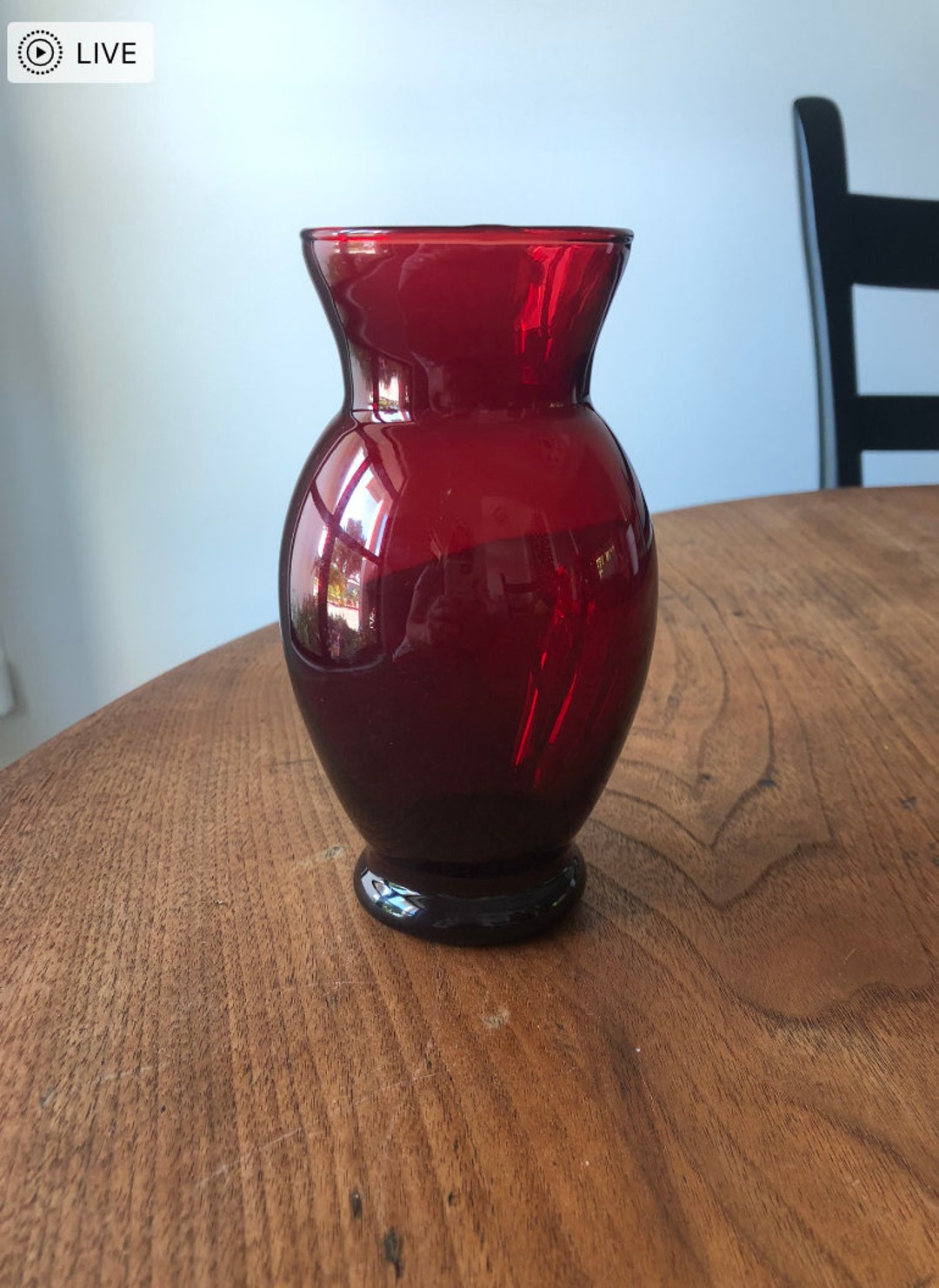 Red Glass Vase-cranberry Colored Glass Vase-small Vase-decorative Vase ...