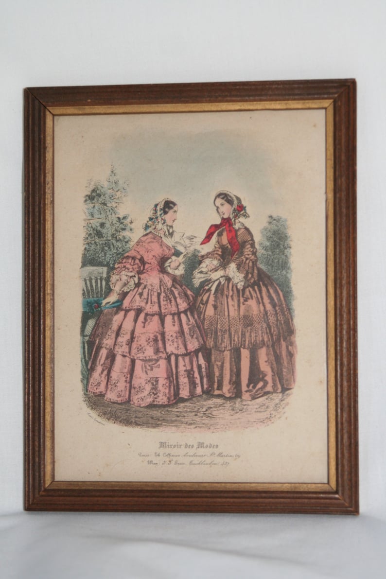 Miroir Des Modes Print Fashion Print Hand Colored Print Leroy Imp Paris ...