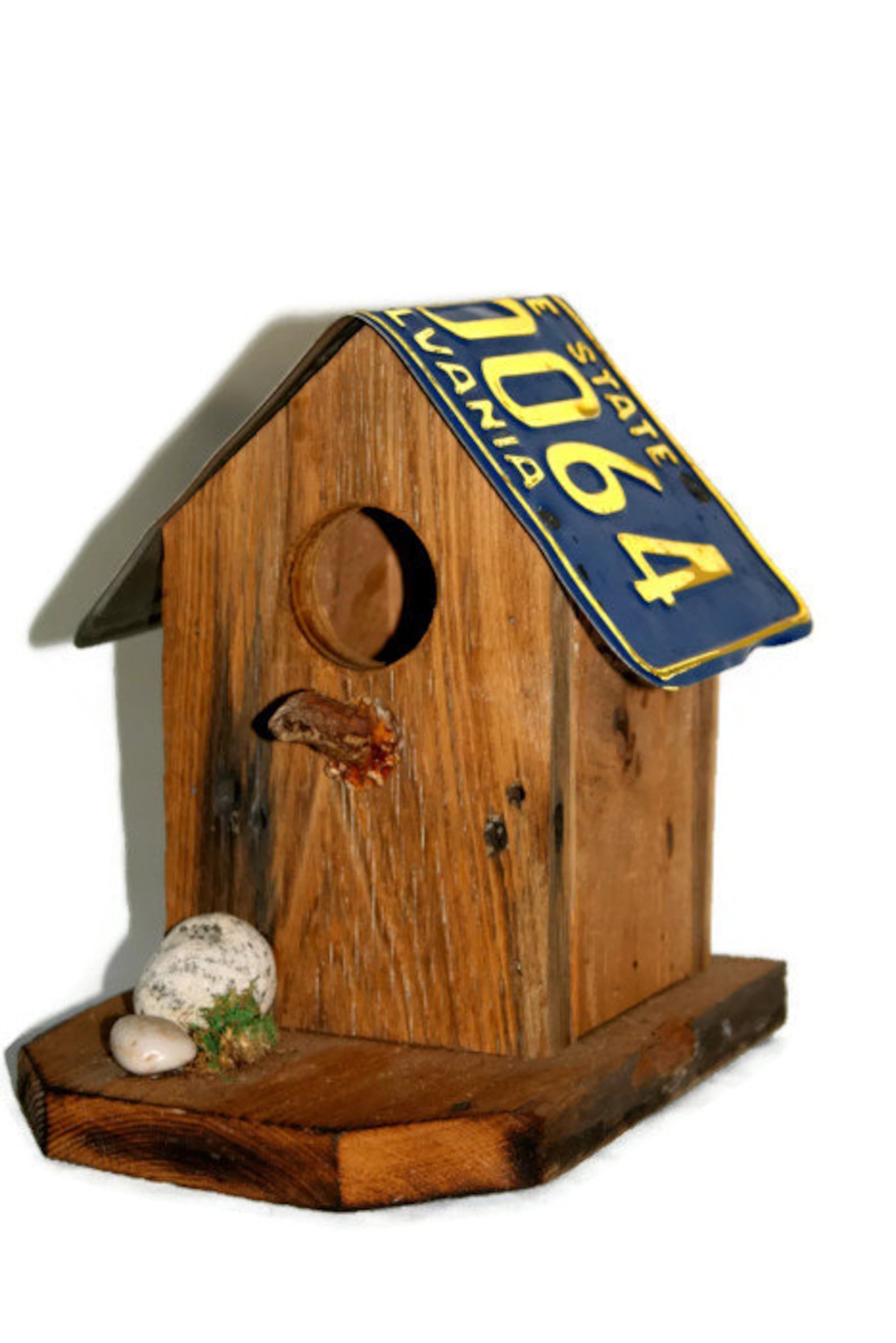 Rustic Birdhouse / Chestnut Birdhouse / Primitive Birdhouse / License ...