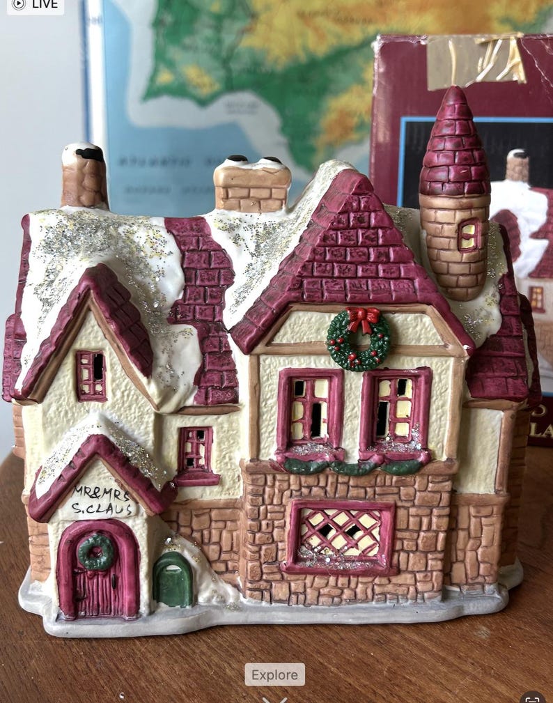 Mr and Mrs Claus House-lighted House-with Original Box-snow Valley ...