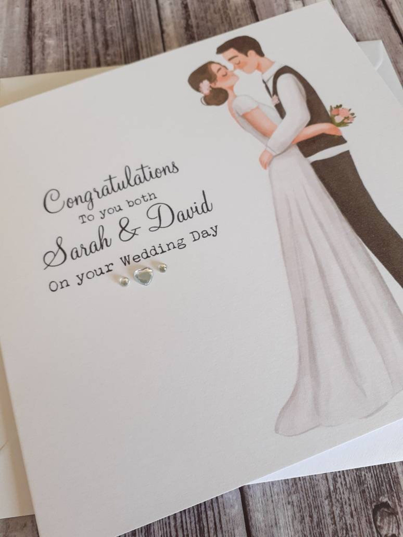 Handmade Personalised Wedding Card Wedding Bride and Groom - Etsy