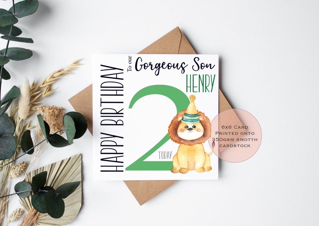 Handmade Son Birthday Card Grandson Birthday Card Nephew Birthday Lion ...