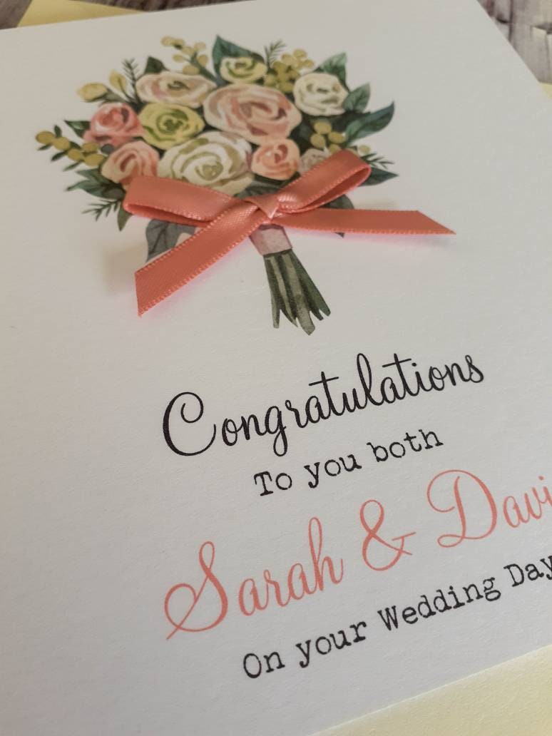 Handmade Personalised Wedding Card Wedding Bouquet Card - Etsy