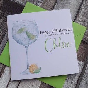Gin Birthday Card Personalised Gin Birthday Card Friend - Etsy UK