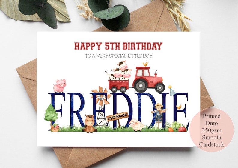 Personalised 1st 2nd 3rd 4th 5th Birthday Card- Farm Birthday Card ...