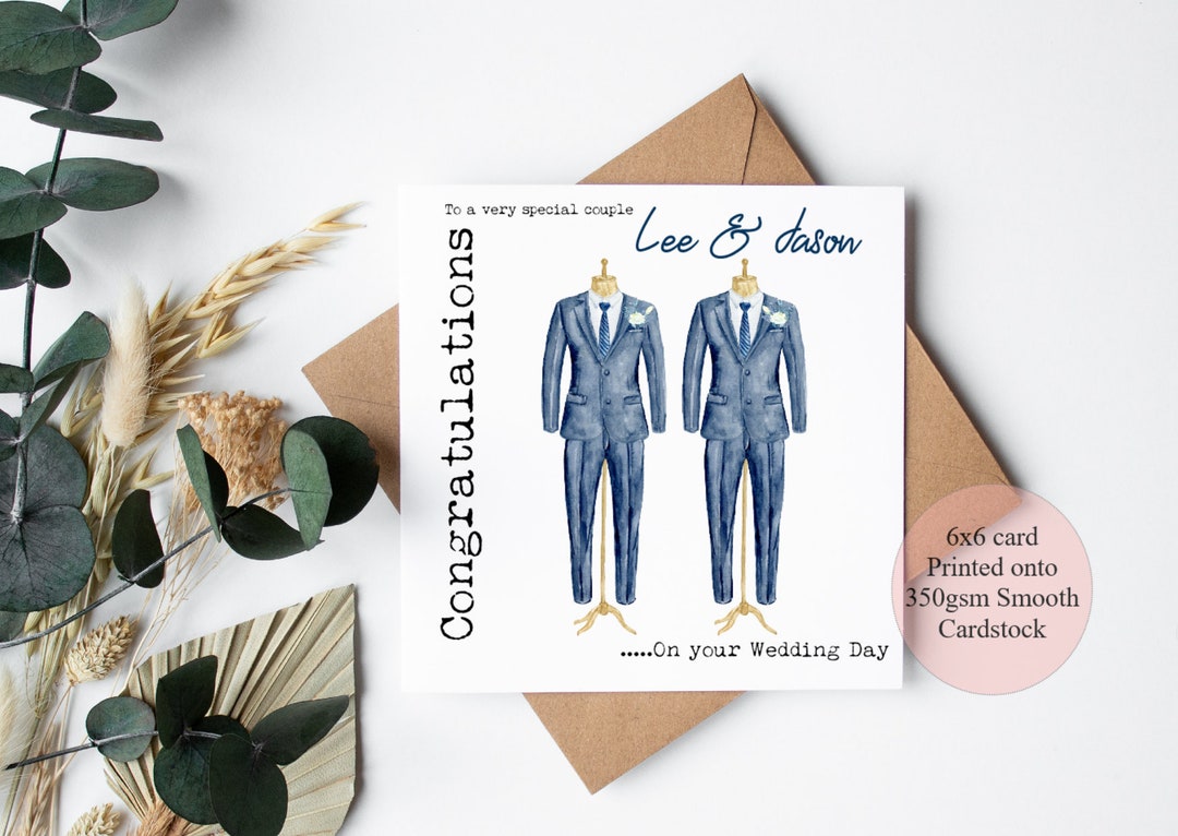 Personalised Same Sex Wedding Card, Personalised Mr & Mr Wedding Card ...