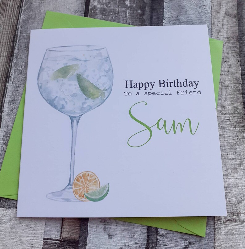 Gin Birthday Card Personalised Gin Birthday Card Friend - Etsy UK