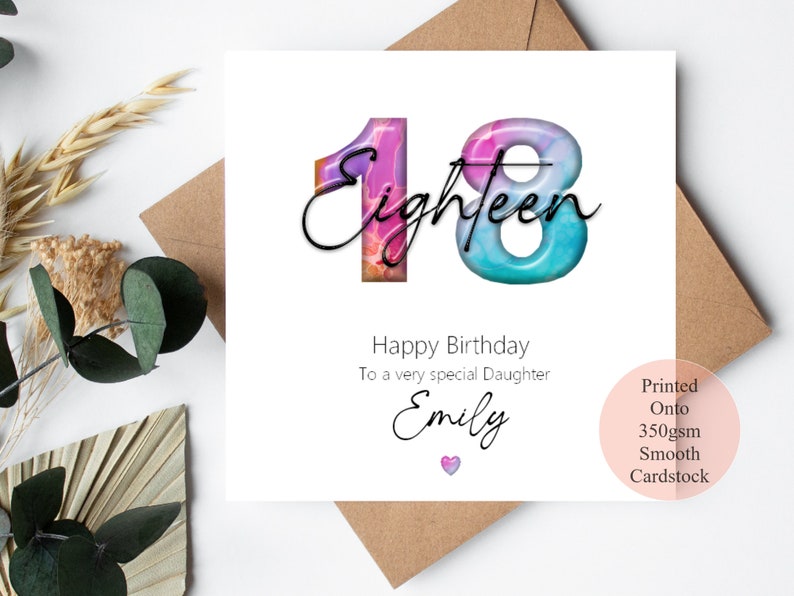 Personalised 18th Daughter Birthday Card - 18th Granddaughter Birthday ...