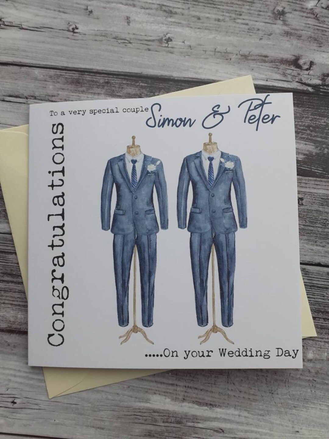 Personalised Same Sex Wedding Card Personalised Mr And Mr Etsy Uk