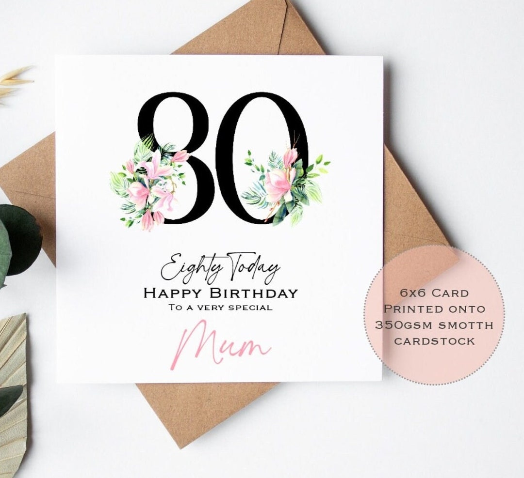 80th Birthday Card Mum, 80th Card Mum 80th Birthday Grandma, Nan, Wife ...