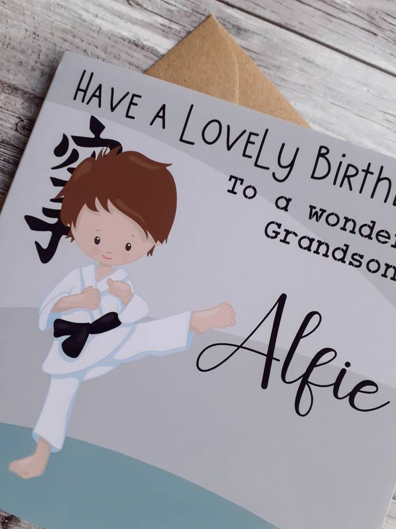 Handmade Personalised Karate Boy Birthday Card Son Nephew - Etsy UK