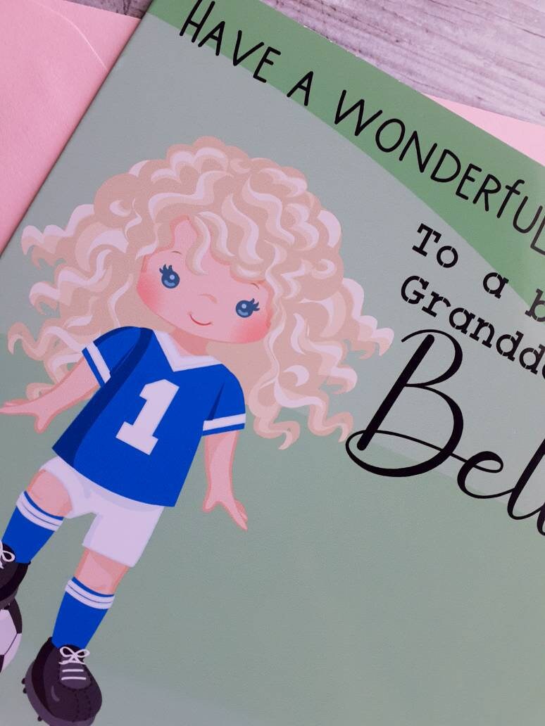 Handmade Personalised Football Girl Birthday Card Daughter - Etsy UK