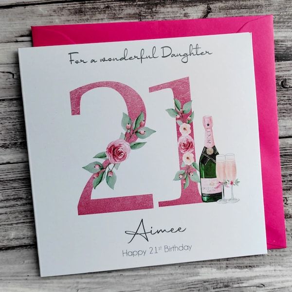 Personalised 21st Birthday Card, Daughter Granddaughter Sister Niece ...