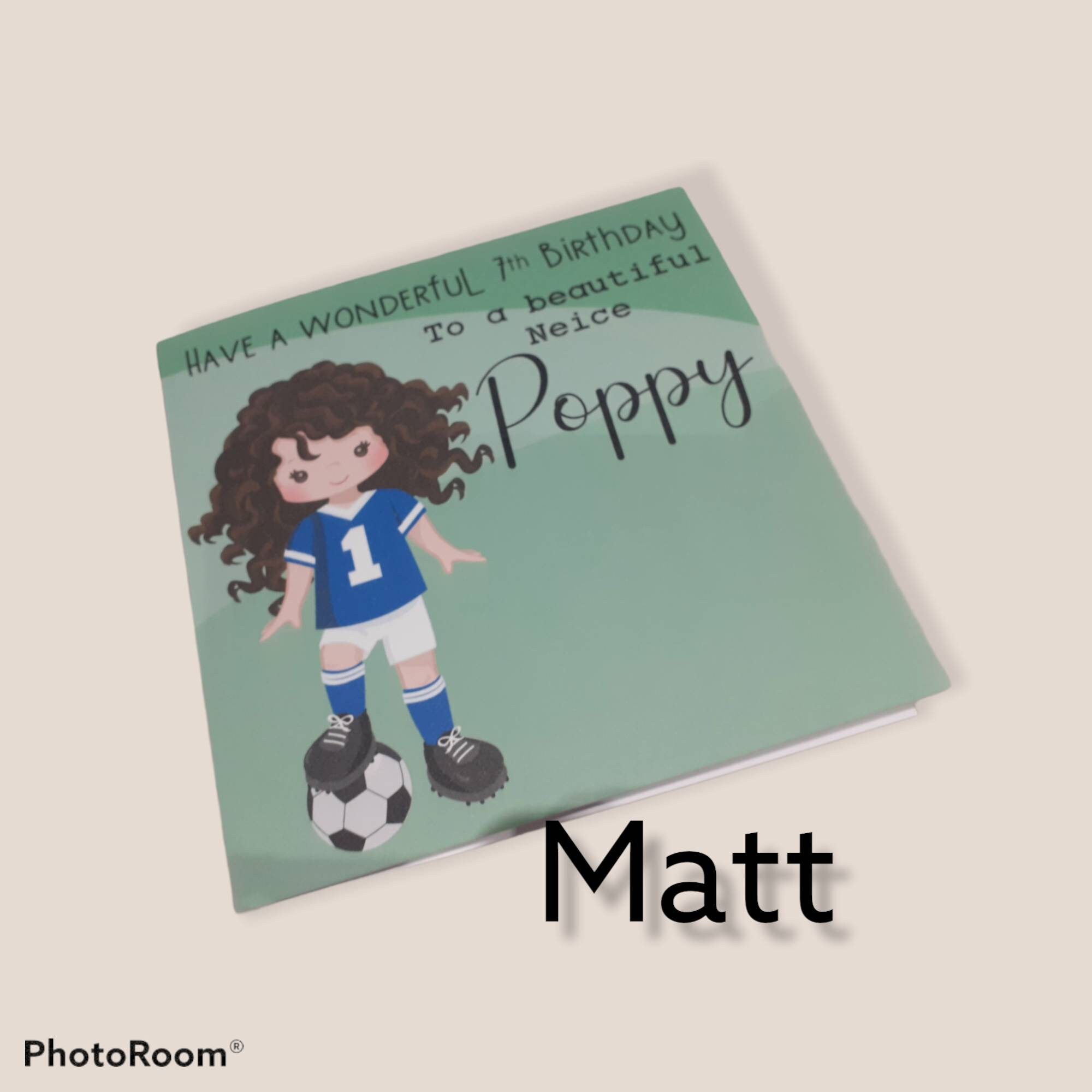 Handmade Personalised Football Girl Birthday Card Daughter - Etsy UK