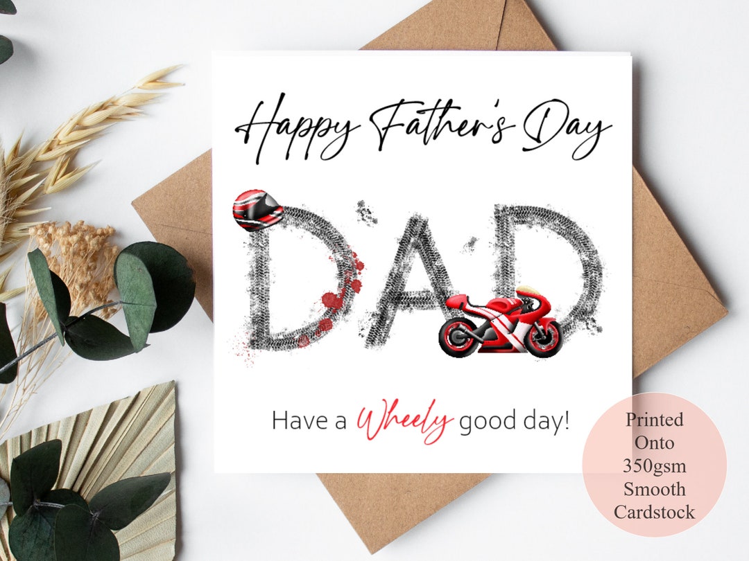 Father's Day Card, Biker Dad Card, Motorcycle Father's Day Card , Motor Bike Card, Bike Father's ...