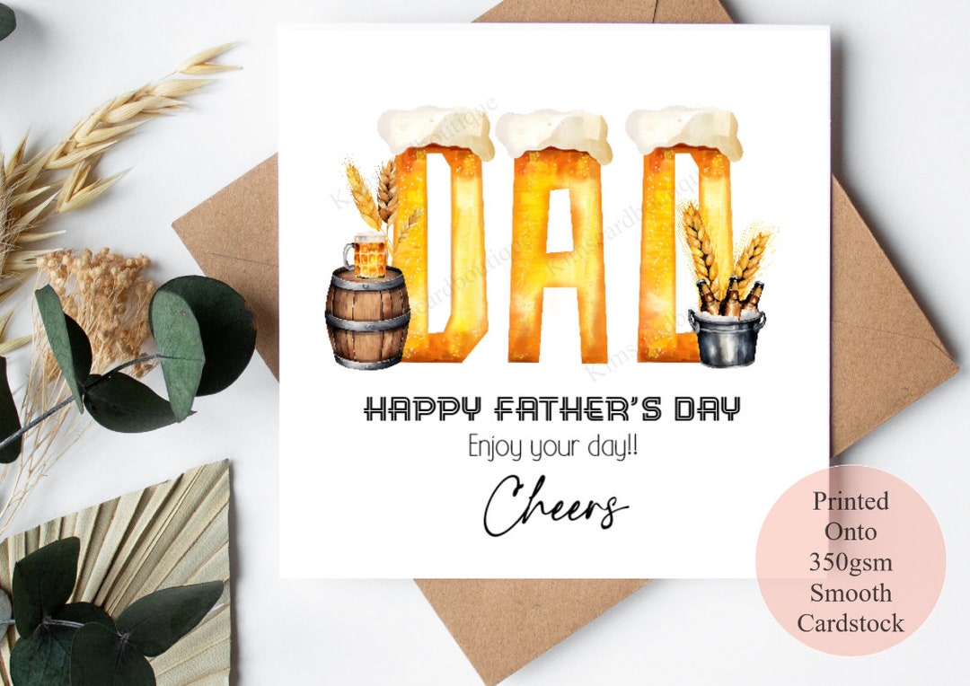 Father's Day Card, Beer Dad Card, Beer Father's Day Card , Cheers Dad ...