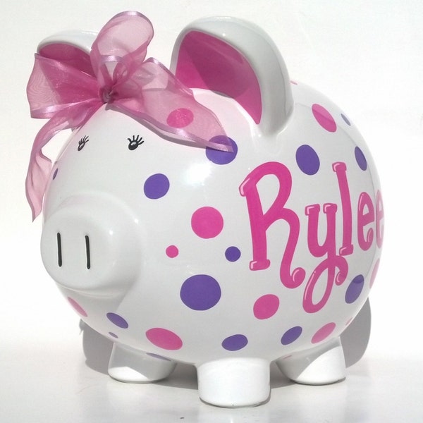 Purple Piggy Bank - Etsy