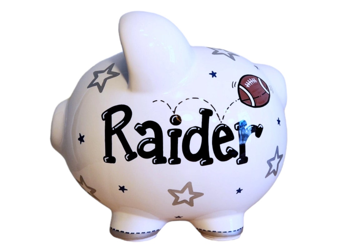 Sports Football Bank for Boy Personalized Gift for Kids Room or Nursery ...