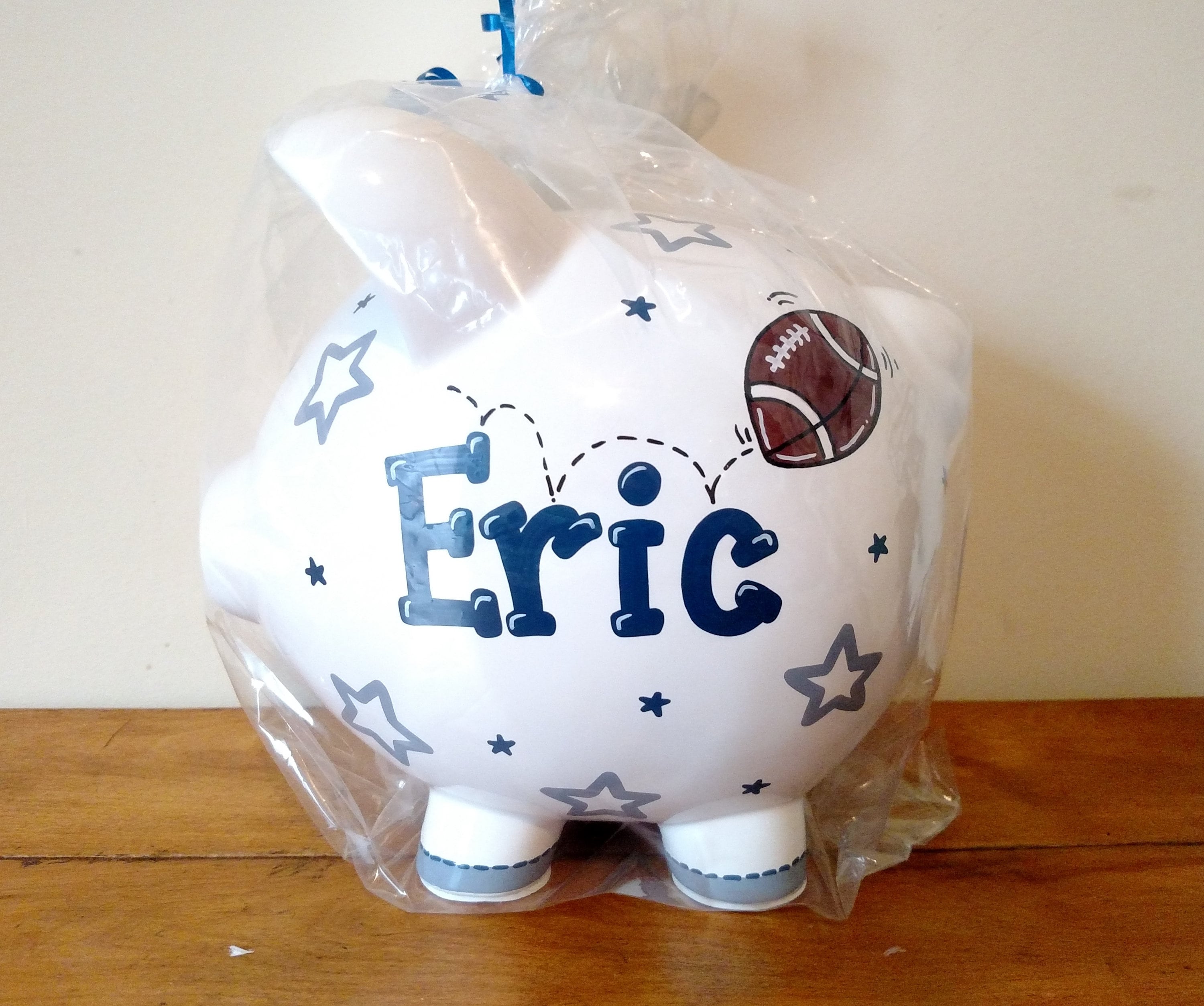 Large Personalized Football Piggy Bank Customizable - Etsy