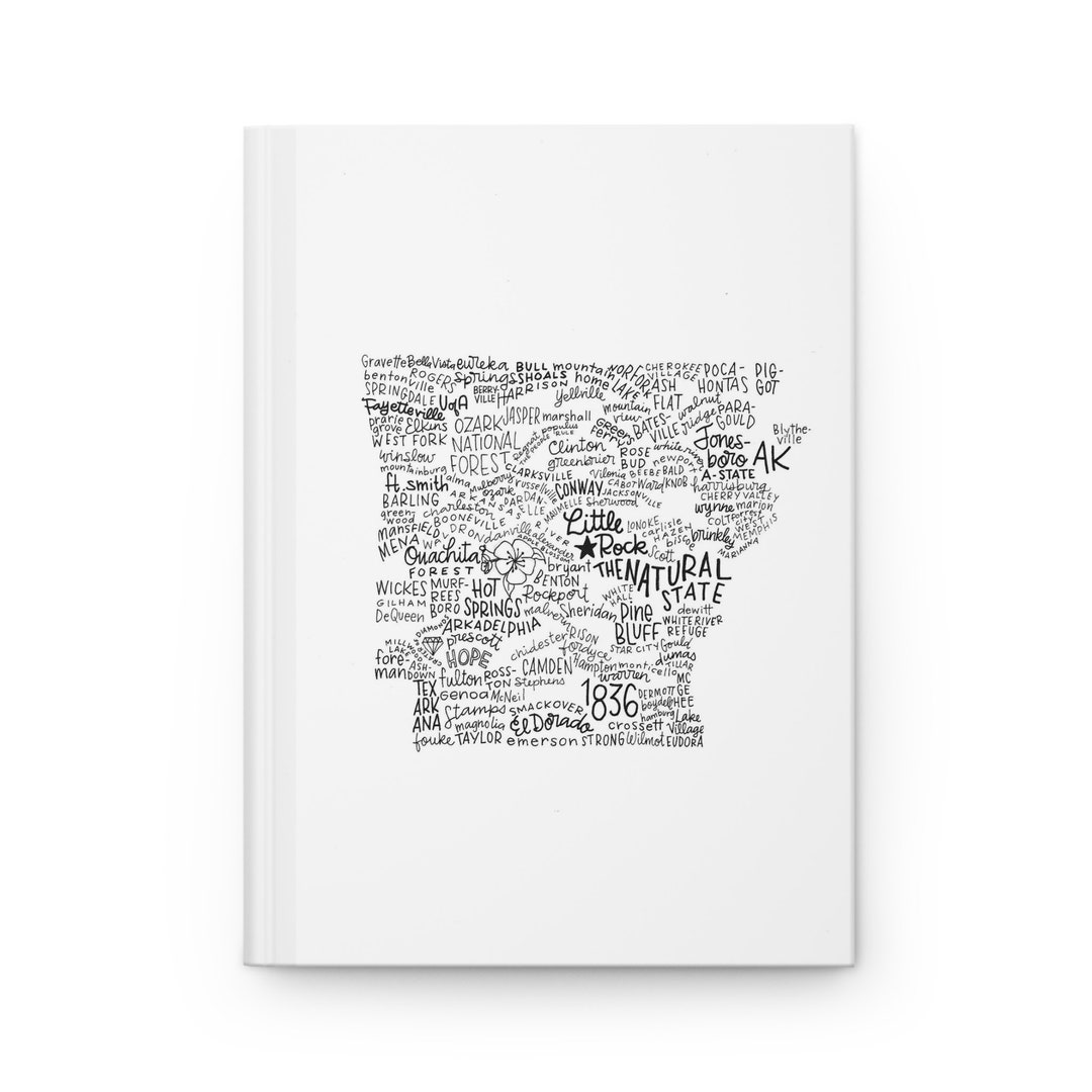 Arkansas Map Journal, Hand Lettering State Art, Hardcover - Etsy