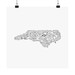North Carolina Map, Map, Print, Lettering, Hand Lettering, Type ...